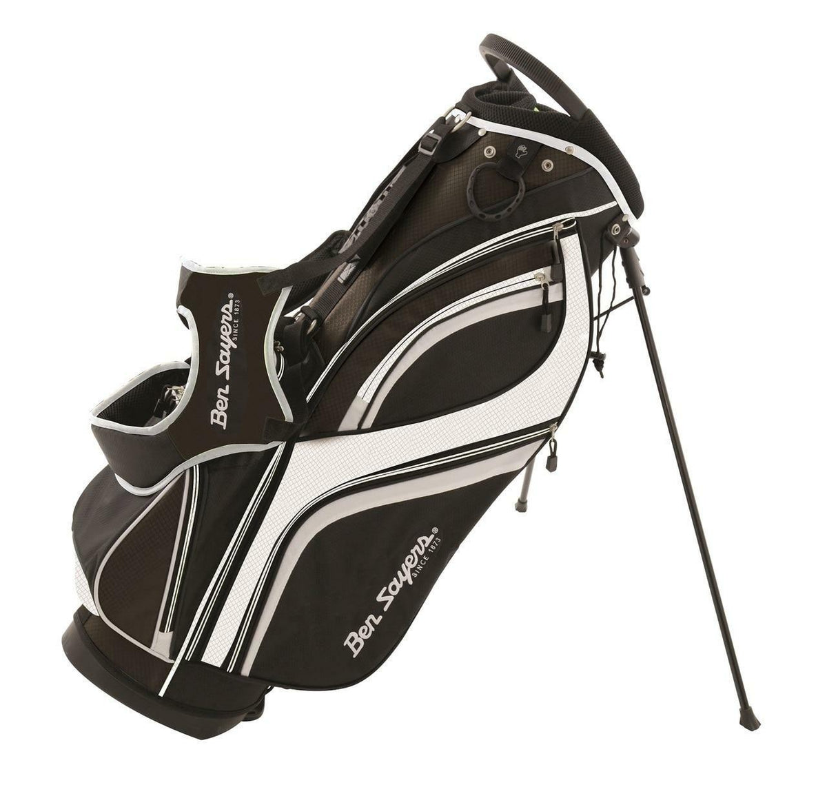 Ben Sayers Deluxe Golf Stand Bag - Black/White — Andrew Morris Golf